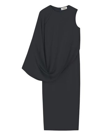 &Aacute;eron Lune draped-detail midi dress - Schwarz
