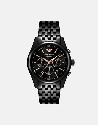 Emporio Armani Herrenuhr aus Keramik in Schwarz