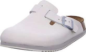 Birkenstock Mixte Boston Chaussures de Travail en Cuir Naturel Blanc Taille 38-Semelle intérieure Normale