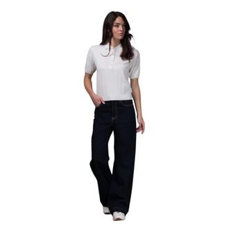 Moorer Femme, Pulls, Blanc, Taille: 34 FR Rigel Polo