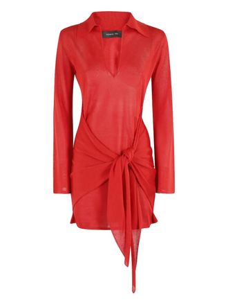 Federica Tosi robe longue à détail noué - Rouge