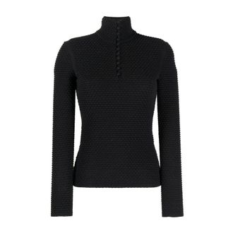 Ferragamo Mock-Neck Pullover - - Knitwear - Damen - Schwarzk - M