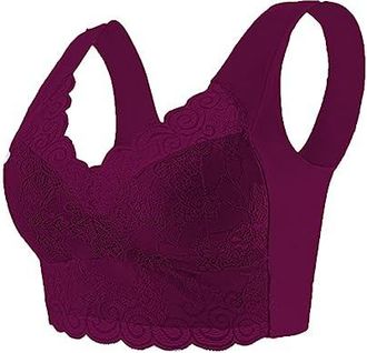 Generic Soutien-gorge 2026 pour femme, grande taille, dos fronc&eacute;, sans anneau en acier, sous-v&ecirc;tement de poitrine envelopp&eacute; de dentelle, gilet de sommeil fixe