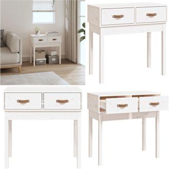 vidaXL Konsolentisch Wei&szlig; 76,5x40x75 cm Massivholz Kiefer - Holztisch - Konsolentisch - Sideboard - Wohnzimmerschrank - Kiefernholzm&ouml;bel - Home & Living