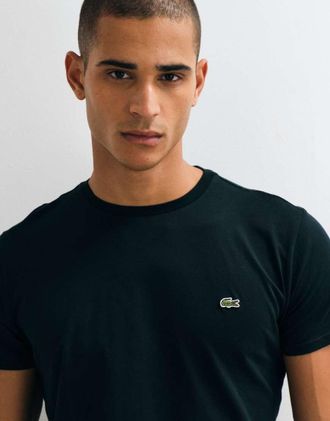 Lacoste t-shirt &agrave; manches courtes avec logo en vert fonc&eacute;