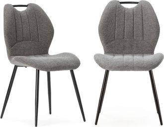 Calicosy Calicosy - Lot de 4 chaises en tissu avec pieds en m&eacute;tal noir L48 cm - muli