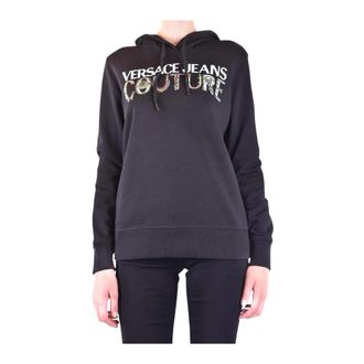 Versace Jeans Couture Bedruckter Kapuzenpullover aus Baumwolle - - Sweatshirts & Hoodies - Damen - Schwarzk - XS