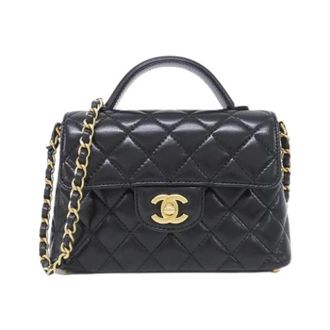 Chanel Pre-owned Lammfell Umh&auml;ngetasche - - Pre-owned - Damen - Schwarzk - ONE SIZE