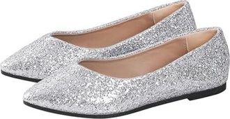 Generic Ballerines Femme Plates &agrave; Paillettes Bout Pointu Mocassins De Ballet sans Lacets &Eacute;l&eacute;gant Scintillantes Chaussures De Marche pour Robe De Banquet Maria