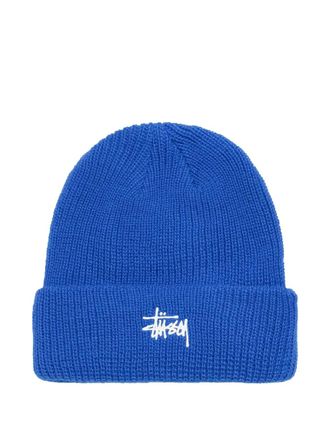 St&uuml;ssy bonnet &agrave; logo brod&eacute; - Bleu