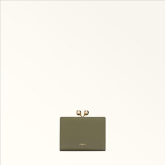 Furla Dots Kompaktes Portemonnaie S Avocado Gr&uuml;n Sidney-kalbsleder Damen