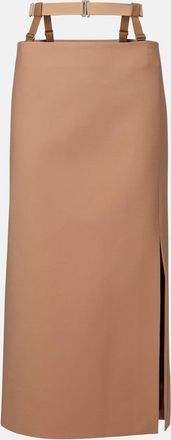 MUGLER Jupe crayon en laine m&eacute;lang&eacute;e