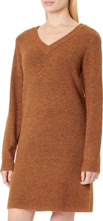 Pieces Damen Pcellen Ls V-Neck Knit Dress Noos Bc, Mocha Bisque, M
