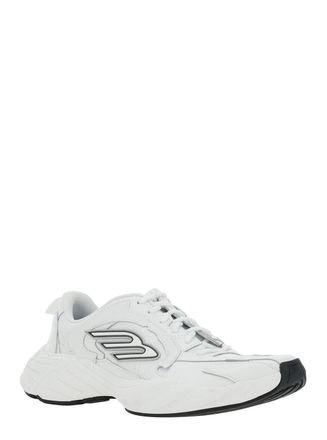 Balenciaga Mens White Low Top Sneakers With Logo Detail Bovine Trainers
