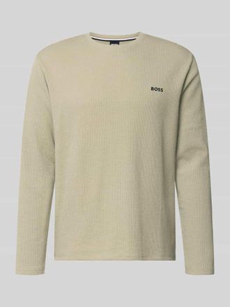 HUGO BOSS Regular Fit Langarmshirt aus Baumwoll-Mix Modell WAFFLE LS-SHIRT