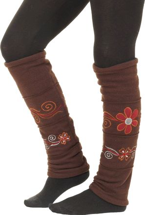 Purewonder Damen Stulpen Beinstulpen Fleece Beinw&auml;rmer lw30 Braun