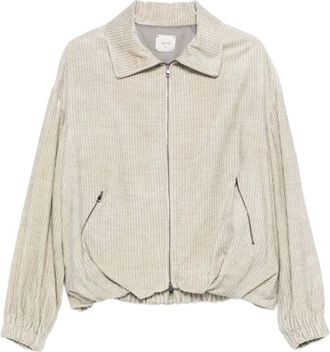 Alysi Femme, Vestes, Gris, Taille: 38 FR Corduroy Zip Jacket