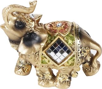 Generic Exquisite Feng Shui Elefantenfigur Symbolisiert Gl&uuml;ck und Gl&uuml;ck, Hochwertiges Kunstharz, Ideal, um Reichtum und zu Bringen, Sch&ouml;ne Heimdekoration (gr&uuml;