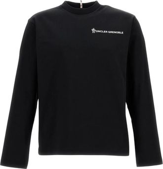 Moncler Homme, Tops, Noir, Taille: S Maglietta girocollo rifinitura a costine