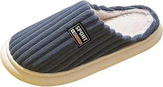 Generic Chaussures dÉté de Sport Pantoufles en Coton pour la maison Pantoufles avec Semelle Épaisse et Chaude Essayez Puis Payez Vêtements, Marine militaire.,