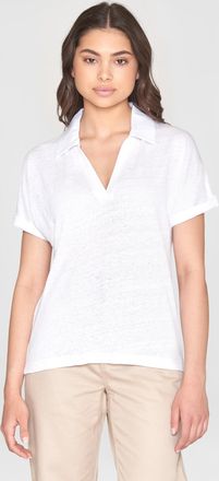 Knowledge Cotton Apparel Damen vegan Polohemd Mit Geteiltem Ausschnitt Hellwei&Atilde;Y