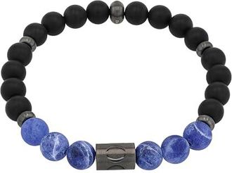 Joop Bracelet pour homme en acier inoxydable, avec dumortiérite, 18,5 cm, noir, livré dans un coffret cadeau, 2033995