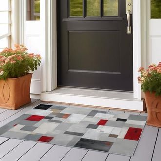 Generic Gris Tapis Doux et Moelleux, Style Contemporain g&eacute;om&eacute;trique Abstrait Tapis Design &agrave; Poil Ras Doux pour Salle &agrave; Manger Chambre Adulte et Ado 120 x 180 