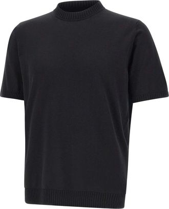 FILIPPO DE LAURENTIIS Homme, Pulls, Noir, Taille: M Cotton Crepe Crewneck