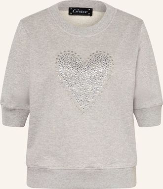 Grace Grace Sweatshirt Mit Schmucksteinen Und Glitzergarn silber