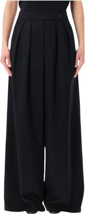 Dries Van Noten Femme, Pantalons, Noir, Taille: 38 FR Wide-leg Pleated Pantalons