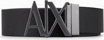 A|X Armani Exchange Split Leather Double Sided Logo Belt Ceinture, Black/Dark Brown, 36 pour des Hommes