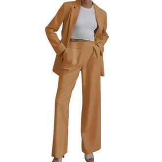 Generic Ensemble de v&ecirc;tements de d&eacute;tente pour femme - Chemise &agrave; manches longues - Veste et pantalon - Ensemble 2 pi&egrave;ces - Sweat &agrave; capuche et jogging - Gris, j