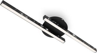 Briloner Leuchten - LED Deckenleuchte, Deckenlampe inkl. Glitzereffekt, 10.5 Watt, 1400 Lumen, 3000 Kelvin, Schwarz, 600x140x52mm(LxBxH)