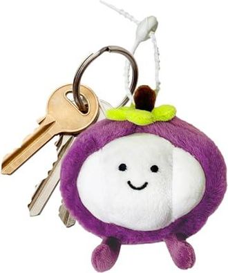 Generic Breloque pour sac &agrave; main en peluche - porte-cl&eacute;s mangoustan - Ornement de en peluche de fruits | pour sac &agrave; dos d, sac &agrave; dos, sac &agrave; main, voyage, &eacute;col