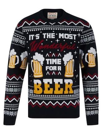 Tokyo Laundry Pull de No&euml;l pour homme avec imprim&eacute; papier cadeau Merry Christmas, L