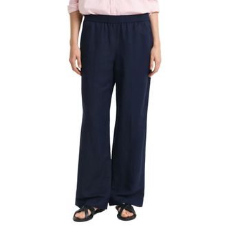 GANT Femme, Pantalons, Bleu, Taille: 42 FR Pantaloni Pull-on in misto lino relaxed fit