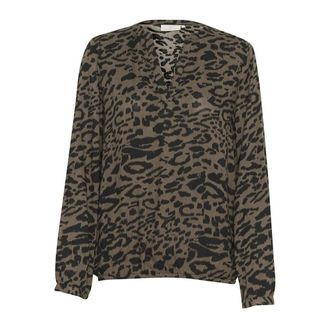 Kaffe Blouse &agrave; imprim&eacute; fleurs marron/noir - Femme - Blouses et Chemises - Brun - Taille: 40 FR