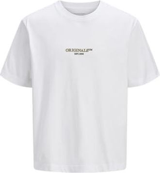 Jack & Jones Jorislington Minimal Branding Tee SS Sn, Blanc &eacute;clatant, M Hommes