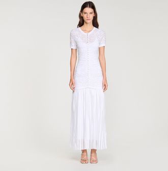 Sandro Robe longue en maille perl&eacute;e