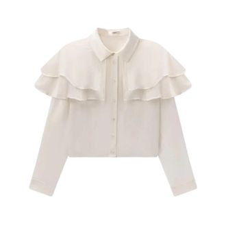 Frame Denim Verzierte Kragenbluse - - Blouses & Shirts - Damen - Wei&szlig; - M