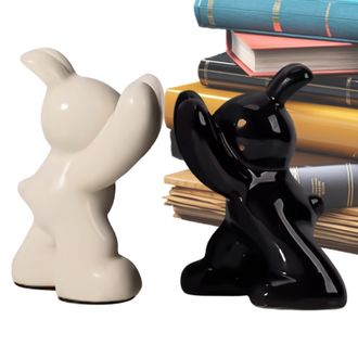 Generico Buchstützen für Regale, dekorative Buchstützen | Moderne Skulptur in Hasenform, Tierstatue für Bibliothek, Wohnzimmer, Arbeitszimmer, Schlafzimmer, Zu