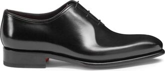 Santoni Homme, Chaussures, Noir, Taille: 44 1/2 EU Derby en cuir pleine fleur