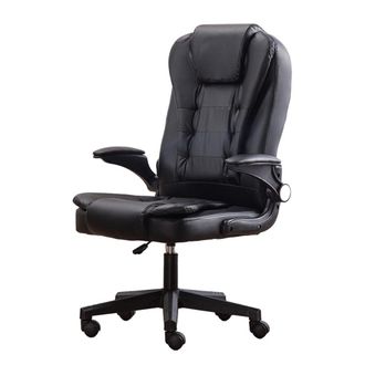 Generic Ergonomischer B&uuml;rodrehstuhl Aus PU-Leder Mit Verstellbarer H&ouml;he for Den Schreibtisch Oder Den Schminktisch(Black)