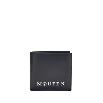 Alexander McQueen Alexander McQueen Schwarze Kalbleder Bos Taurus Geldb&ouml;rse