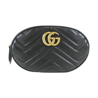 Gucci Pre-owned GG Marmont Leder G&uuml;rteltasche - - Pre-owned - Damen - Schwarzk - ONE SIZE