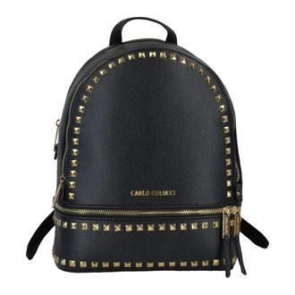 Carlo Colucci Stadtrucksack mit Pyramiden-Nieten - - Bags - unisex - Schwarzk - ONE SIZE