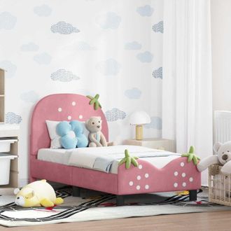 vidaXL vidaXL Cadre de lit pour tout-petit avec t&ecirc;te de lit Rose 70 x 140 cm