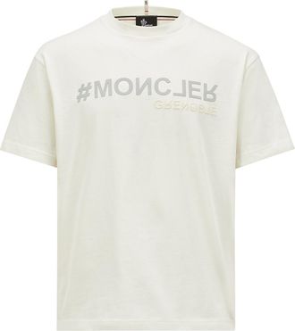 Moncler Moncler T-shirt En Coton &Agrave; Logo Effet Miroir, Homme, Blanc, Taille: Xl