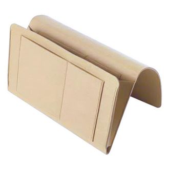Cabilock Filz betttasche mit Mehreren Fächern Hängeregal für Bett und Sofa Aufbewahrungstasche für Schlafzimmer und Wohnzimmer Vielseitiger Organizer in Beige 