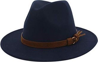 Generic Chapeau large pour homme et femme avec boucle de ceinture r&eacute;glable Outbacks Chapeaux Chapeaux Bonnet Tricot, Marine, taille unique